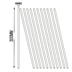 8 Pack Glass Stir Sticks 6mm Lab Stirring Rod 12 inch Length with Both Ends Round for Science, Lab, Kitchen, Science Education