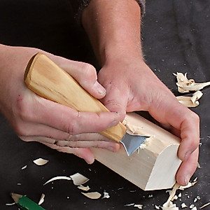 StryiCarvingTools Geometric Carving Knife 1.18'' Blade, Wood Carving Detaile Oblique Knife for Geometric Decorative Cut Patterns Knife High Carbon Steel K7030