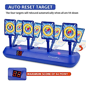 GMAOPHY Digital Shooting Targets with 2 Foam Dart Toy Blaster, Kids Shooting Game Toys, Electronic Scoring Auto Reset 4 Targets, Birthday for Ages 5 6 7 8 9 10+ Years Old Kids Boys Girls