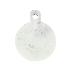 Creative Co-Op Large Marble Handle Dish, 6", White
