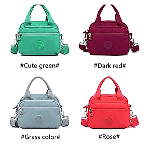 Jie★L Shi Small Travel Crossbody Bag Handbag Nylon Shoulder Bag for Women (Cyanosis)