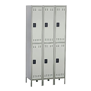 Safco Products Double Tier Locker, 3 Column, Gray