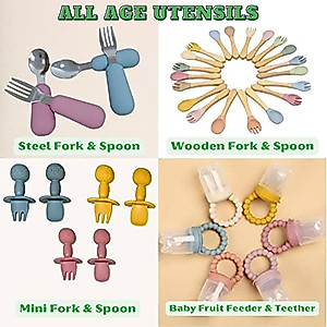 o'doe 17-Pcs Silicone Baby Feeding Set – Baby Led Weaning Supplies With Suction Plates For Toddlers, Baby Plates and Bowls Set | Yellow V2