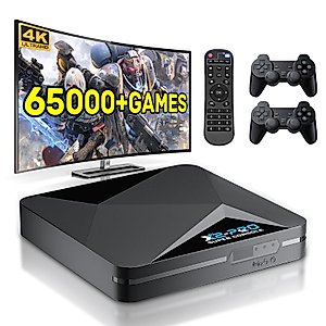 Kinhank Retro Game Console Super Console X2 Pro Built-in 65000+ Games, Plug&Play Video Game Console Android 9.0/CoreE/Emuelec 4.6 3 System In One, S905X2 Chip, 4K UHD Output,2.4G/5G, BT 5.0
