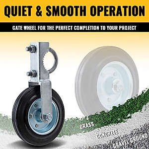 VIVIDA Gate Wheels for Metal Tube Gate, 6" Gate Wheel Gate Support Wheel with 1-5/8" Thru 2" Gate Frames, Heavy Duty Gate Helper Wheel for Chain Link Fence Swing Gate, 1 PCS