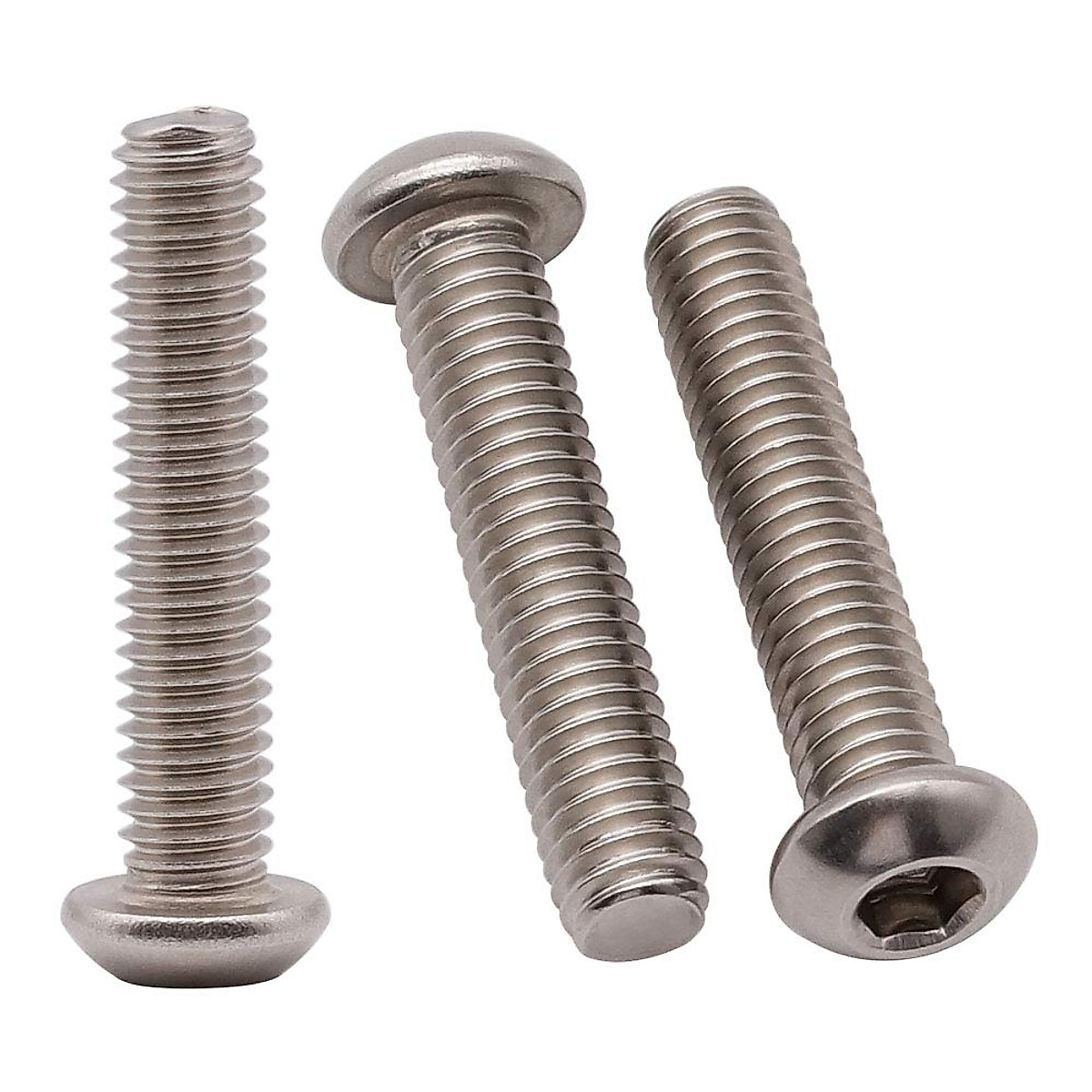 RoyceMart #10-24 x 3/4" (50 Pack) Hex Socket Button Head Cap Screws Bolts, Allen Socket Drive, 304 Stainless Steel 18-8, Bright Finish, Full Machine UNC Threads