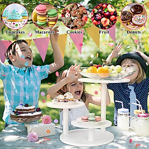 HAPOO Cake Stand 3 Tiered Serving Tray Dessert Stand for Birthday Party Wedding Round Cupcake Display Tower Stand