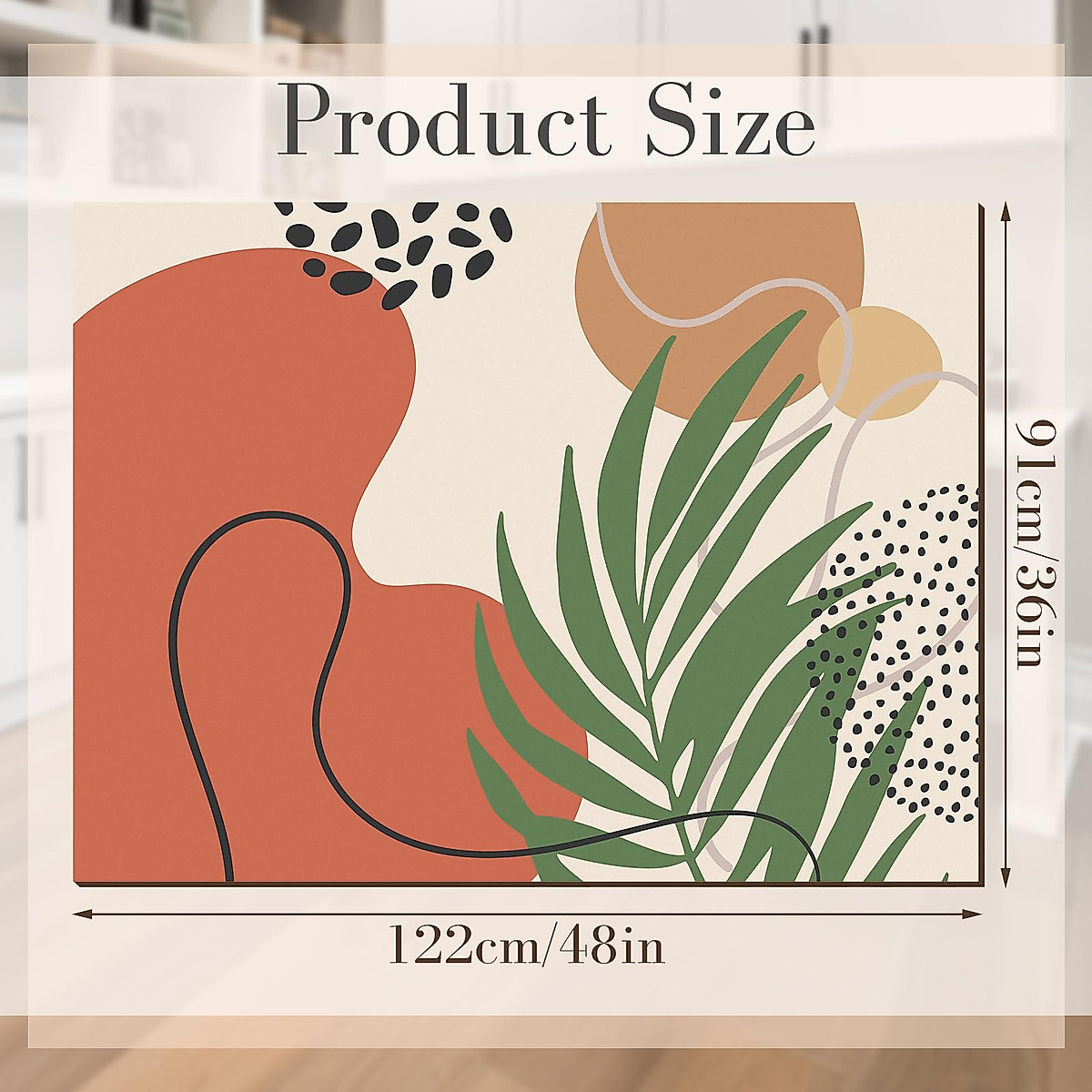 Shellwei Office Chair Mat for Hardwood Floor Abstract Desk Chair Mat 36 x 48 Inches Computer Floor Mat Under Desk Rug for Boho Office Home Desk Supplies