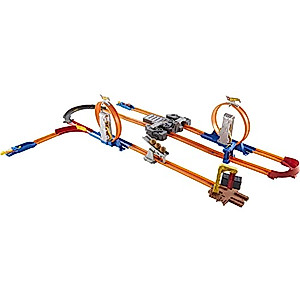 Hot Wheels Track Builder Total Turbo Takeover Track Set, Motorized Playset with Loops & Stunts, Includes 1 Hot Wheels Die-Cast Car, Toy for Kids 6 to 12 Years Old [Amazon Exclusive]