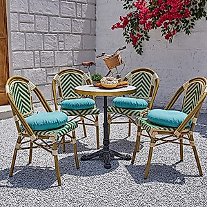 JMGBird Round Outdoor Cushions Set of 4, Round Chair Cushions 15 inch with Ties, Round Seat Cushions for Bistro Chairs