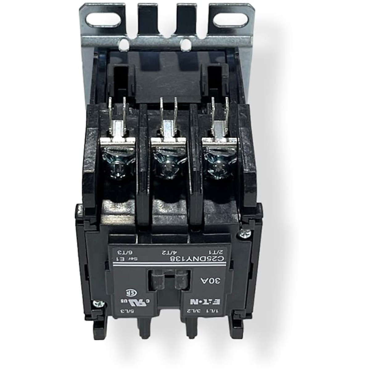 Eaton E1C25DNY138 Electrical Non-Reversing Definite Purpose Control Contactor, Coil Voltage 110/120V 50/60Hz, Dual QC Coil Term, 3-Pole, 30A Inductive, 40A Resistive