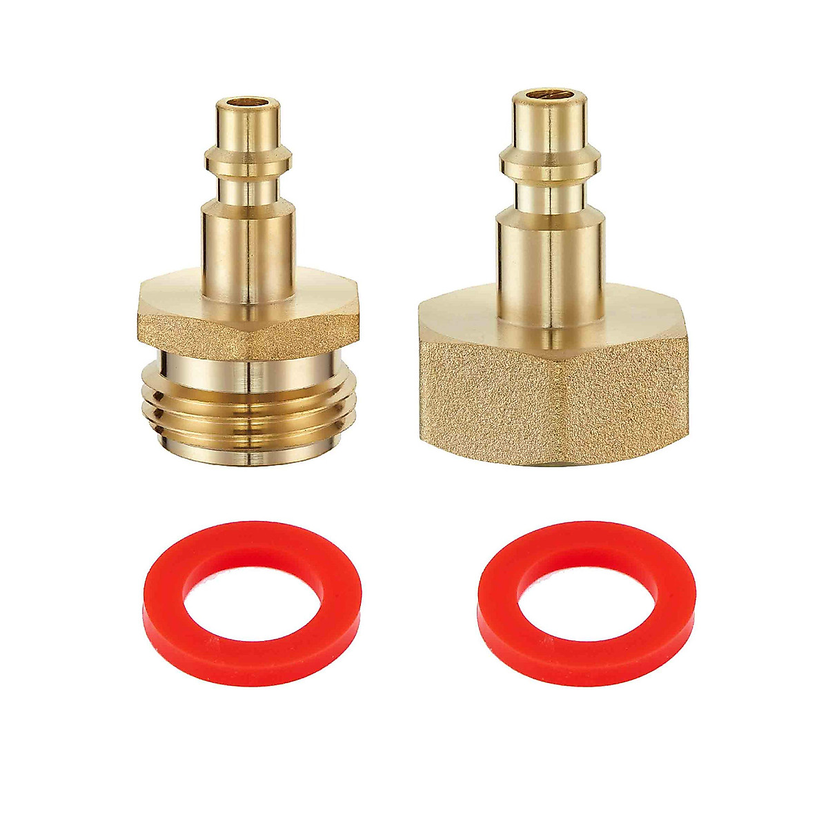 Litorange Lead-Free Brass Winterize Sprinkler Systems: Air Compressor Hose Water Faucet Blow Out Adapter Fitting For RV, Travel Trailer, Boat & Camper（a couple）