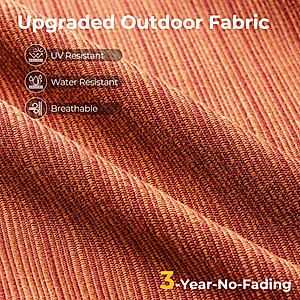 HOOOWOOO Outdoor Patio Furniture Set,10 Pieces Outdoor Sectional Furniture,Wicker Patio Conversation Sets with Fire Tables Swivel Rocking Chairs,Outside Out Door Modular Furniture,Orange Red