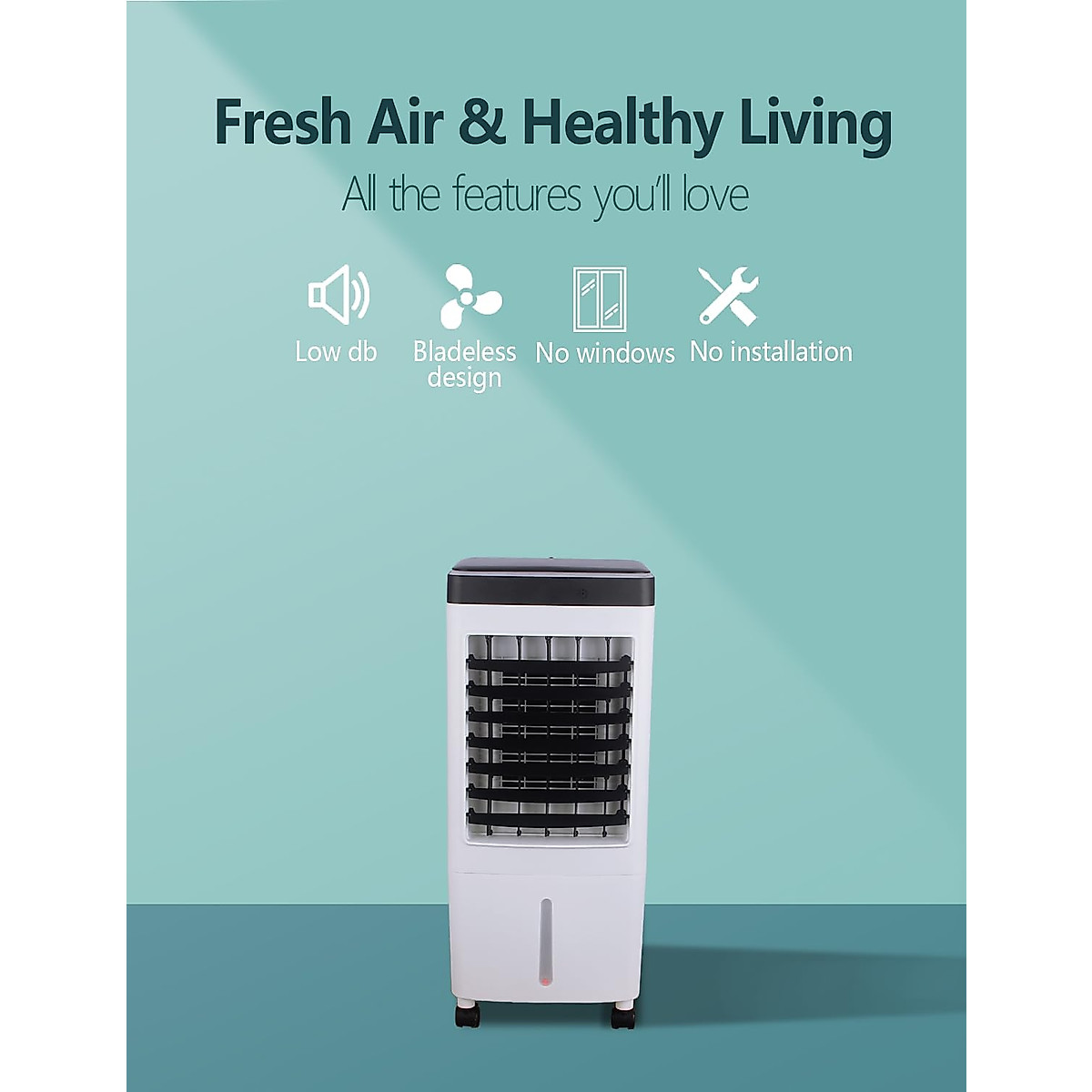 Evaporative Air Cooler,3-IN-1 Portable Air Conditioners Remote Control, 70° Oscillation Energy Efficient Air Cooler for Room Bedroom Home Indoor