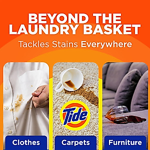 Tide Laundry Stain Remover Spray with Oxi, Stain Remover for Clothes, Carpet, Upholstery, Pet Bedding, & More, Stain Treater Spray for Tough Stains from Wine, Coffee, Grease, 21.5 Fl Oz (Pack of 2)
