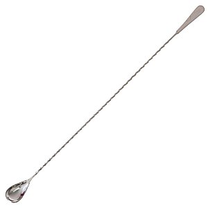 18" Cocktail Mixing Glass Bar Spoon - Long Handle Stainless Steel Drink Pitcher Mixer to Chill and Mix Stirred Drinks - 1 Spoon