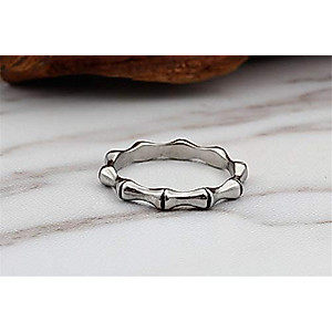 HIJONES Unisex Stainless Steel Personalized Skull Bone 3mm Simple Rock Gothic Ring Size 9