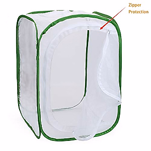 RESTCLOUD Insect and Butterfly Habitat Cage Terrarium Pop-up 24 Inches Tall with Zipper Protection