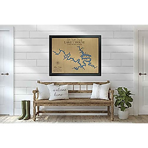 Personalized House Decor Wood Lake Map of Any Lake - Customized Handmade Gifts for Lake House Wall Decor