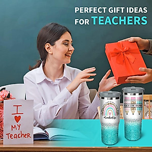 soeufnwhf Teacher Tumbler Cup, 30oz Stainless Steel Teacher Travel Coffee Mug Cup, Best Teacher Gifts for Women & Teacher Appreciation Gifts for Birthday, Appreciation Week, Back To School