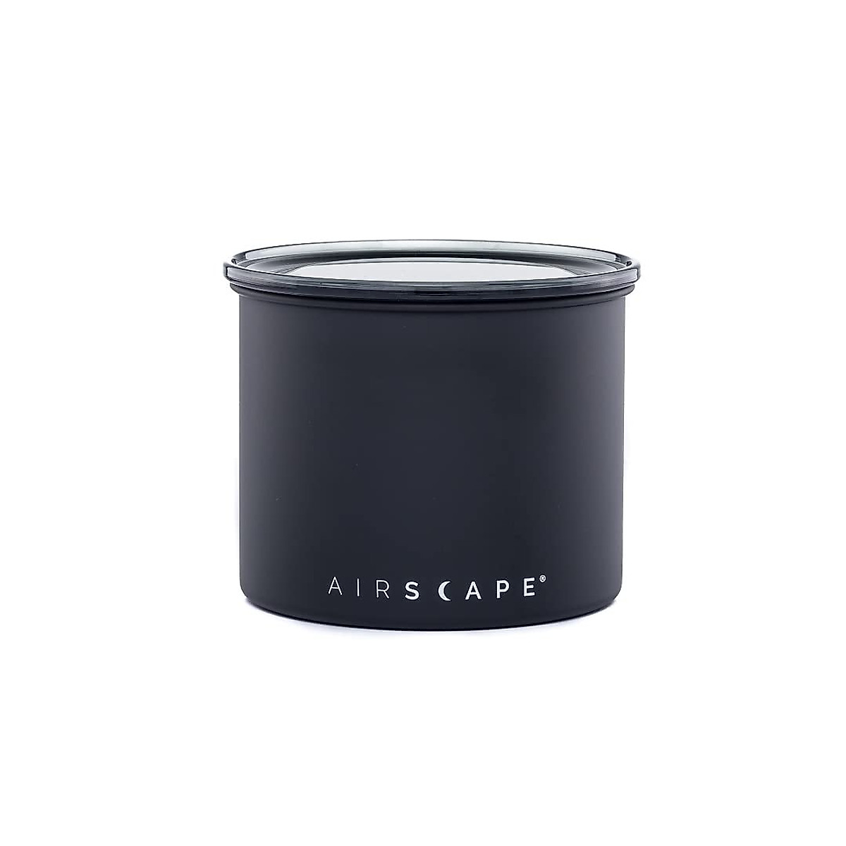 Planetary Design Airscape® Stainless Steel Coffee Canister | Food Storage Container | Patented Inner Plunger Lid REMOVES Excess Oxygen | Don't Buy airtight, Buy AIR-Less (Small, Matte Black)