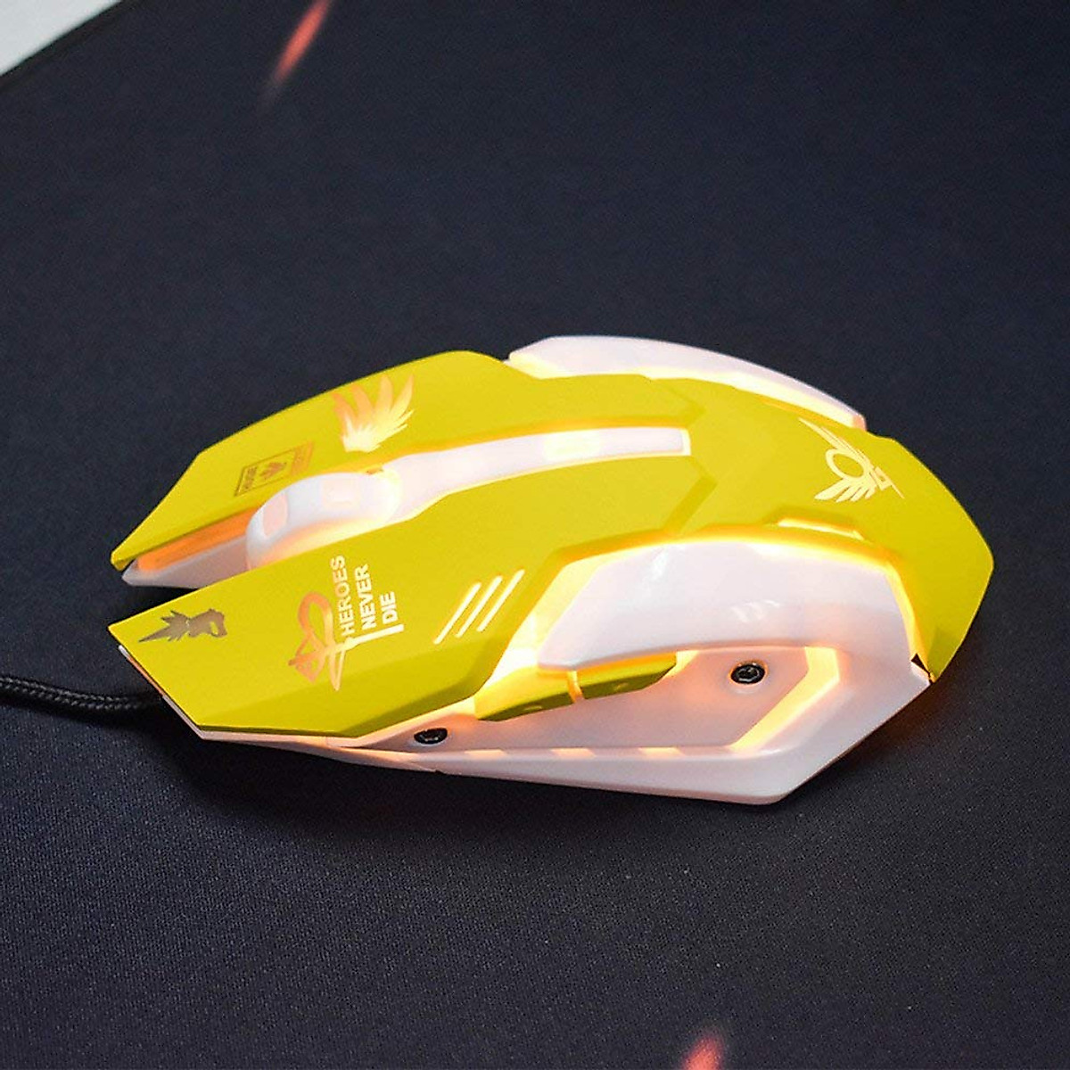 Gaming Mouse, Backlit Optical Game Mice Ergonomic USB Wired with 2400 DPI and 6 Buttons 4 Shooting for for PC& Mac E-Sports Gamers (Mercy)