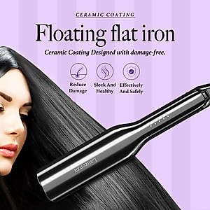 Milano by Laurenza Hair Straightener and Curler 2 in 1, SuperMax Design 8.5 Inch² Extra-Large 3D Floating Ceramic Flat Iron, Dual Voltage Straightening Irons with 20 Million cm³ Anion Outlet (Black)