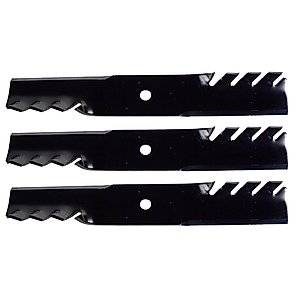 USA Mower Blades (3 MB061BP Toothed High-Lift for Ariens 04920600 Husqvarna 539101496 Length 16-1/4 in. Width 2-1/2 in. Thickness .204 in. Center Hole 5/8 in. 32 in. 48 in. Deck