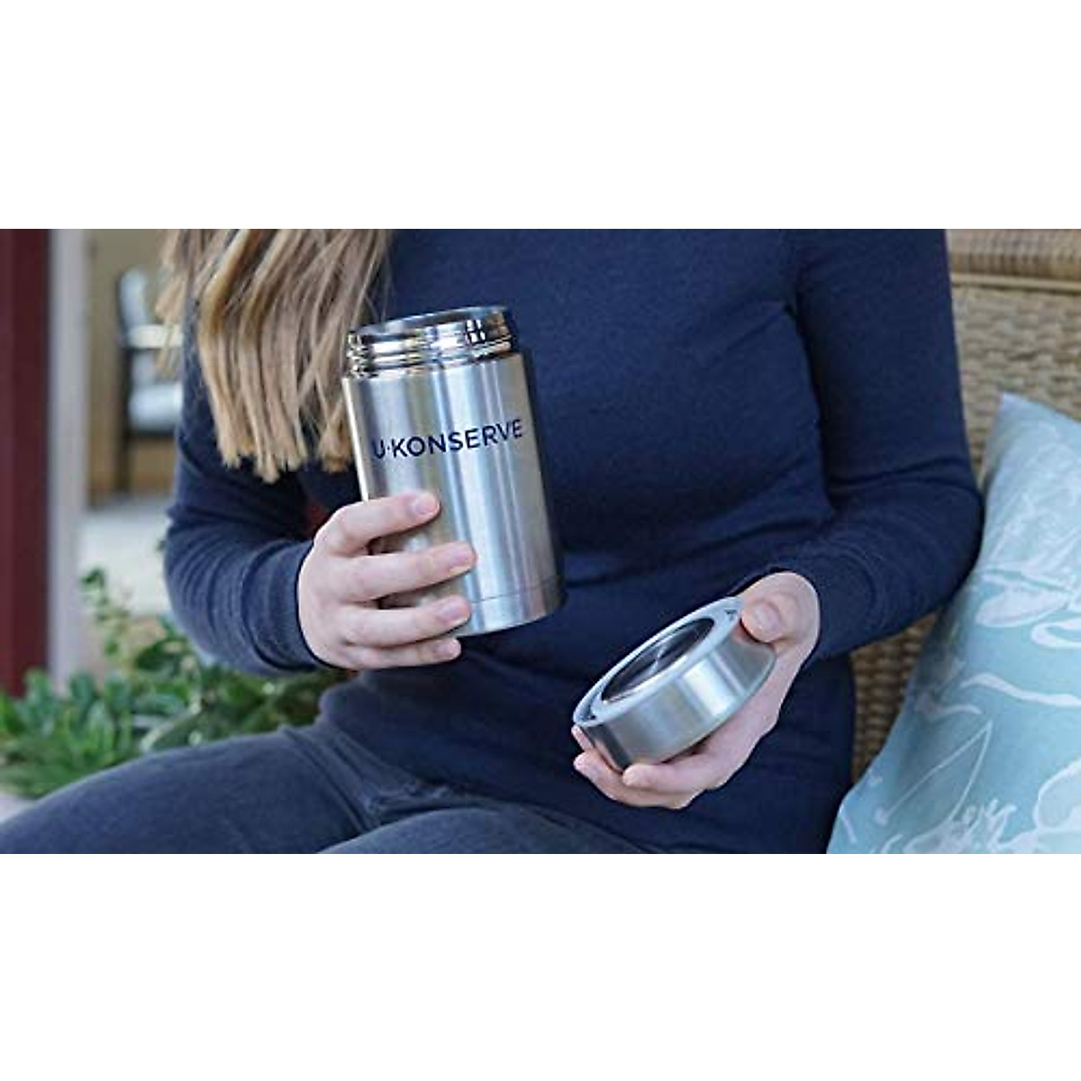 U Konserve Stainless Steel Insulated Food Jar 18oz - Leak-Proof - BPA Free - Plastic-Free Interior - Thermal and Double-Walled to Keep Food Hot and Cold