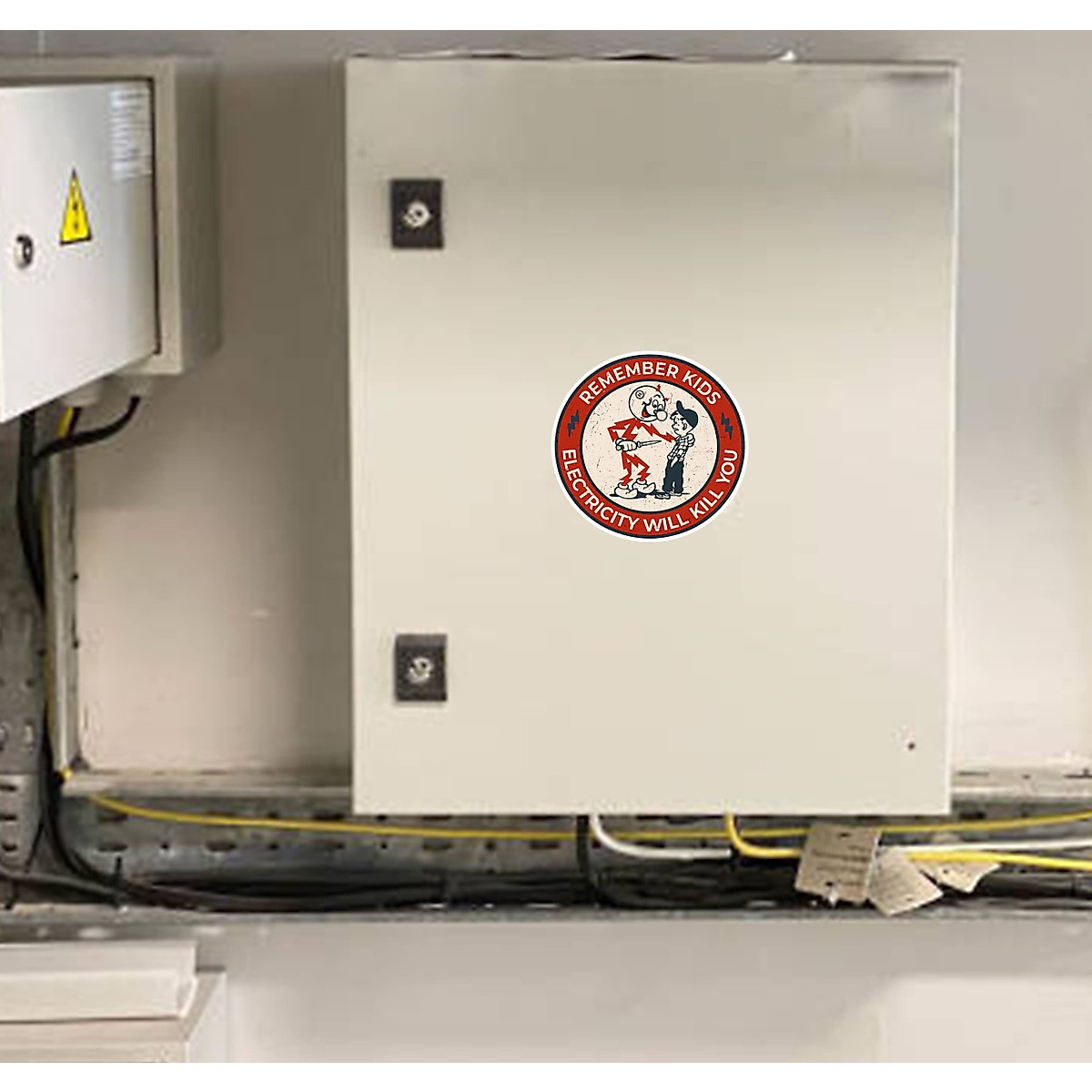 IMPERIAL VIBES - Remember Kids Electricity Will Kill You Sticker – Vinyl Decal for Window – Removable Waterproof Sticker for Van Bumper – Useable Indoor & Outdoor – Easy use for Car, Van, & SUV–Imp 10