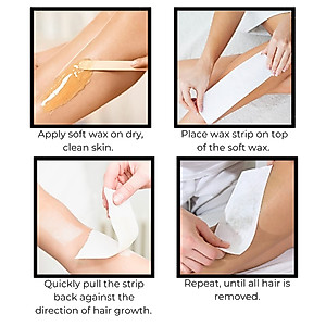 Omwah Beauty Professional Grade Facial and Body Non Woven Epilating Wax Strips Large 3 x 9 Hair Removal 200 Count