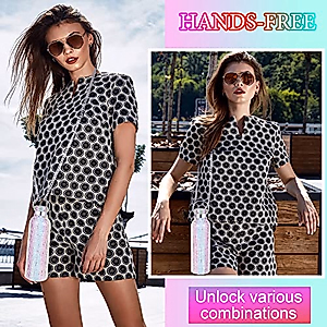 Rtteri 3 Pcs Rhinestone Water Bottle AB Color Diamond Glitter Tumbler Insulated Bling Tumbler with Chain Bling Cup with Lids Stainless Steel Rhinestone Tumbler Diamond Thermal Mug Set for Women Girl