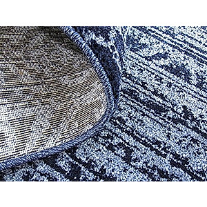 Unique Loom Del Mar Collection Area Rug-Transitional Inspired with Modern Contemporary Design, Rectangular 9' 0" x 12' 2", Blue/Navy Blue