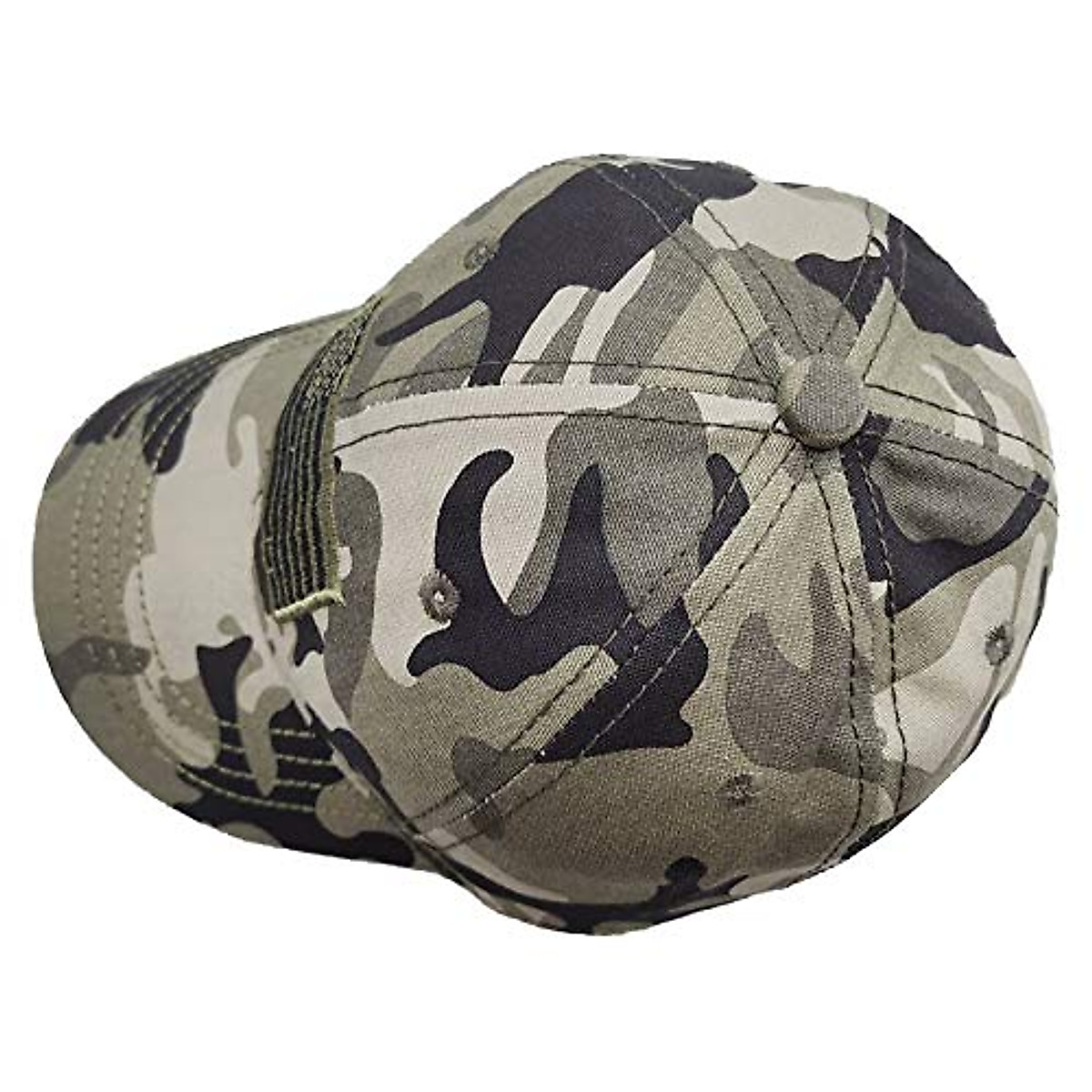 MANMESH HATT American Flag Embroidered Hat, Adjustable Washed Distressed Camo Baseball Cap for Men Women (American Flag Camouflage Green, one Size)