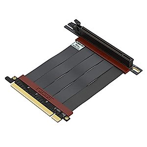 LINKUP - Ultra PCIe 4.0 X16 Riser Cable [RTX4090 RX6950XT x570 B550 Z690 Tested] Shielded High-Speed Vertical Mount Gaming PCI Express Gen4┃Universal 90 Degree Socket {10cm / 3.9"} 3.0 Gen3 Compatible