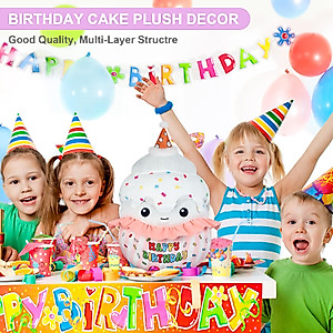 SuzziPals 17 inch Happy Birthday Cake Plush Pillows, Squishable Happy Birthday Stuffed Animal, Cute Plushies Cupcake Birthday Plush Room Decor, Cute Plushies Toys Birthday Gifts for Girls Boys Adults