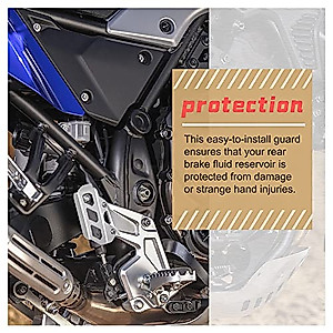 Motorcycle Rear Brake Fluid Reservoir Cap Guard Cover Protector Oil Cup Protection for 19-21 Tenere 700 Rally T7 XTZ700 Motorbike Accessories Parts 2019 2020 2021 (Silver)