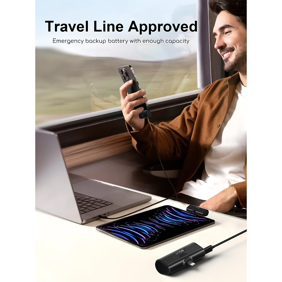 Dsuy 5000mAh 2 Packs Portable Phone Charger iPhone with Built-in Cable, MFi Certified Portable Power Bank External Battery Pack Charger Compatible with iPhone 14/13/12/11/XR/8 Plus Pro Max Series