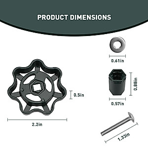 VIDABTE Outdoor Faucet Handle,Hose Bibb Round Wheel Handle for Danco 10006 10006P,Outdoor Water Spigot with Universal Design Adapter and Screws,Water Spigot Hose Bibb Round Wheel Replacement (2 Set)