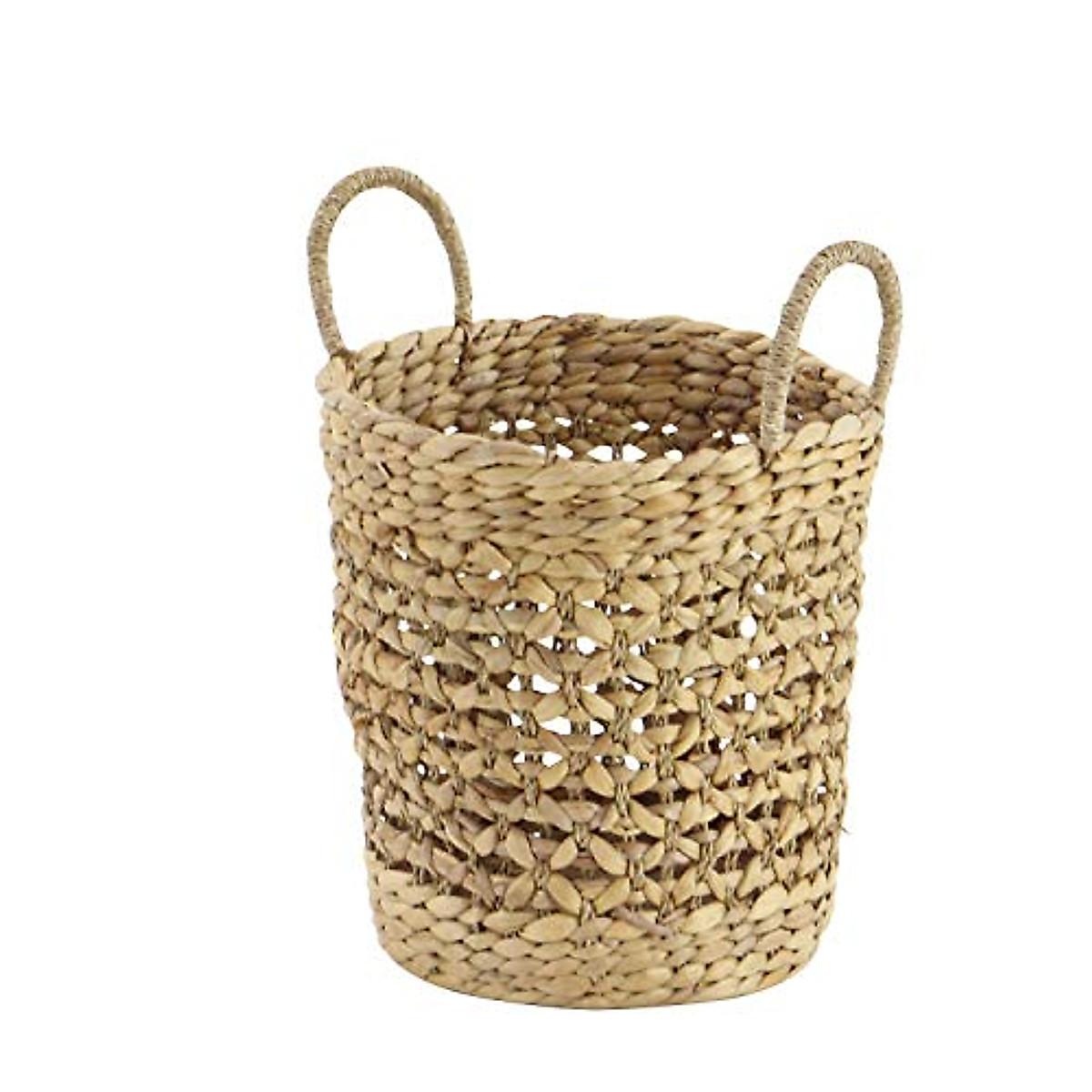 Deco 79 Dried Plant Handmade Woven Storage Basket with Handles, Set of 3 21", 18", 16"H, Brown