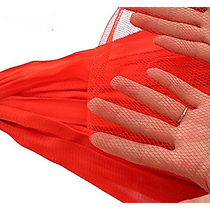 CUGBO 200pcs 19" Mesh Produce Bag Reusable Net Bag Nylon Toys Fruits Vegetables Drawstring Storage Poly Bags With Rope