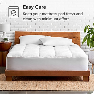 Bare Home Twin XL Mattress Pad - Pillow Top Reversible - Soft Mattress Topper - Cooling Breathable - 8" to 24" Deep Pocket - Fitted Mattress Cover - Plush Noiseless Mattress Protector (Twin XL)