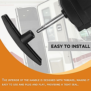 QUICTO 2pc RV Drain Valve Handle, RV Sewer Drain Valve Plastic Handle Replacement Camco Compatible - Fits 1 1/2" and 3" Gate Valves, Black