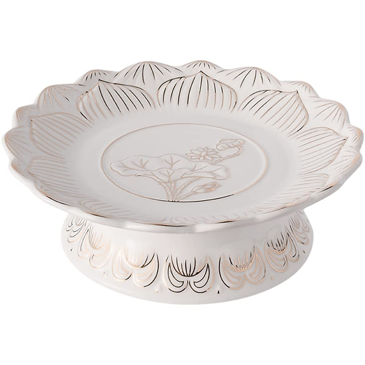 Cabilock Buddhist Offering Plate Snack Container Ceramic Buddhist Fruit Plate Buddhist Supplies Offering Plate Temple Ceramic Tray Jewelry Tray Ceramics Offering Bowl