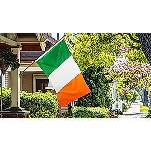 DANF Ireland Flag 3x5 Ft Thick Polyester, Fade Resistant, Brass Grommets, Canvas Header,Double Sided Irish National Flags 3 X 5 Feet