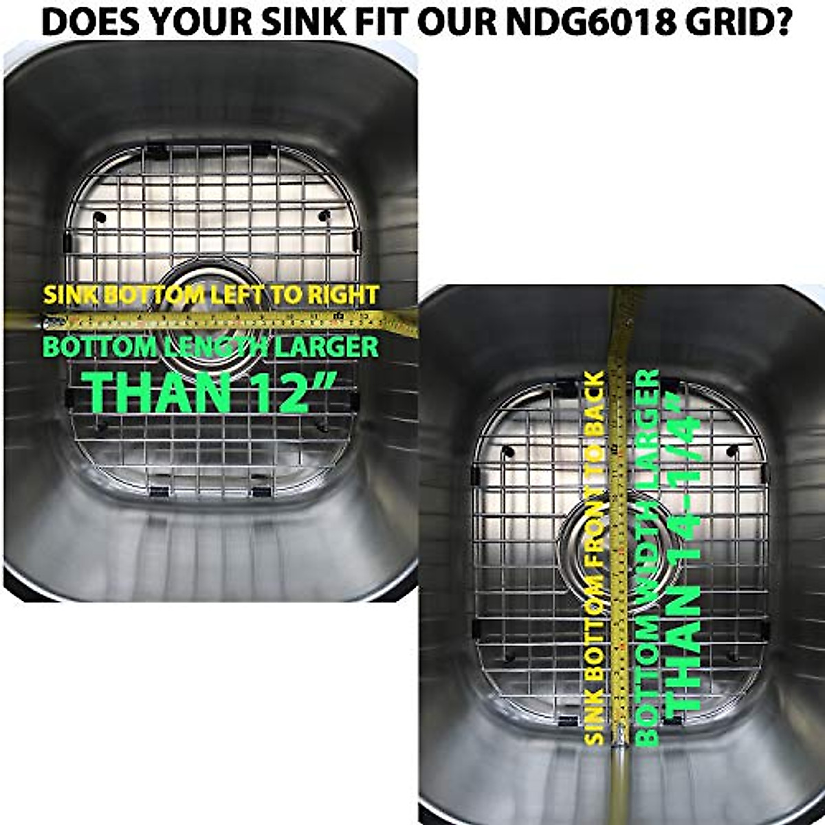 Serene Valley Sink Protector 12" x 14 1/4", Centered Drain with Corner Radius 3-1/2", NDG6018