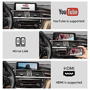 Road Top Wireless Carplay Wireless Android Auto for BMW 1 2 3 4 Series F20 F21 F22 F23 F30 F31 F32 F33 2011-2015 Year with NBT System, Compatible with Apple Carplay Retrofit Kit Decoder