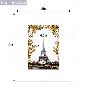 Golden State Art, 8x10 White Picture Mats with White Core Bevel Cut for 5x7 Pictures (Pack of 10 Mats)