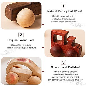 Wooden Rattle Toy Baby Wooden Car Baby Toddler Toy Preschool Education Car Toy 3PCS Newborn Gift