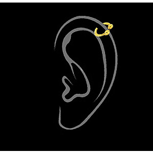 Ritastephens 14k Solid Gold Eyebrow Nipple Circular Barbell HorseShoe Body Jewelry